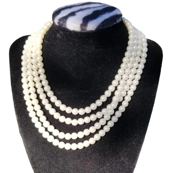 Vintage | Jewelry | Vintage 96s Faux Pearl Japan Layered Collar ...